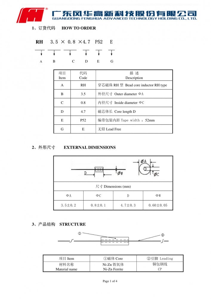RH3.5x0.8x4.7P52E specification page 2