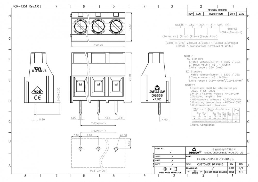 DEGSON DG636-7.62-03P-14-00A(H) technical document preview