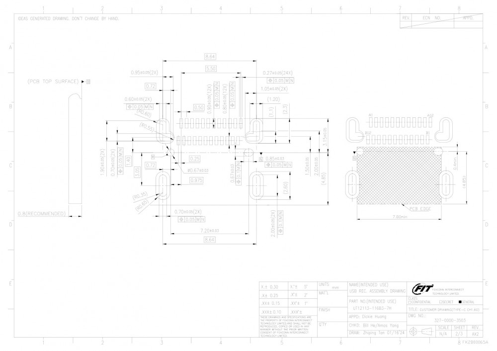 FOXCONN UT12113-116B3-7H drawing page 2