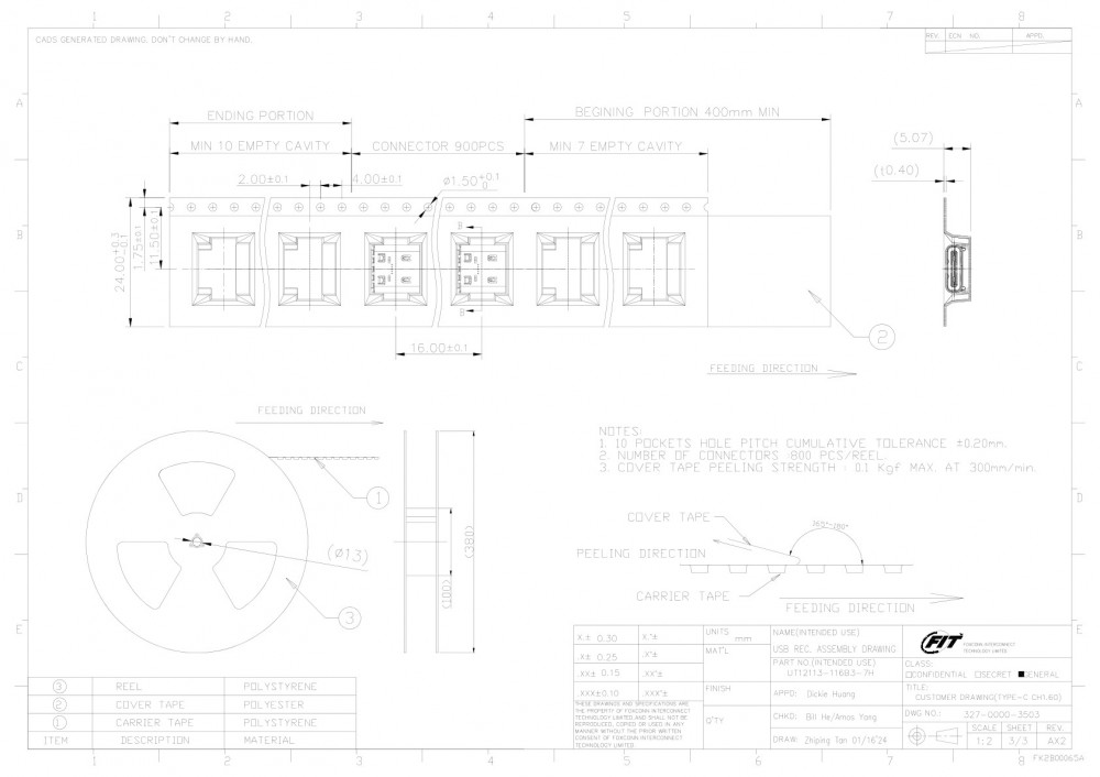 FOXCONN UT12113-116B3-7H drawing page 3