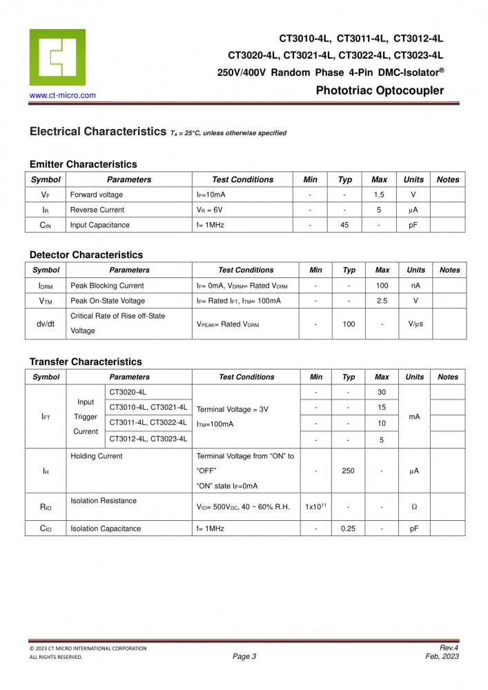 CT3010-4L technical document page 3
