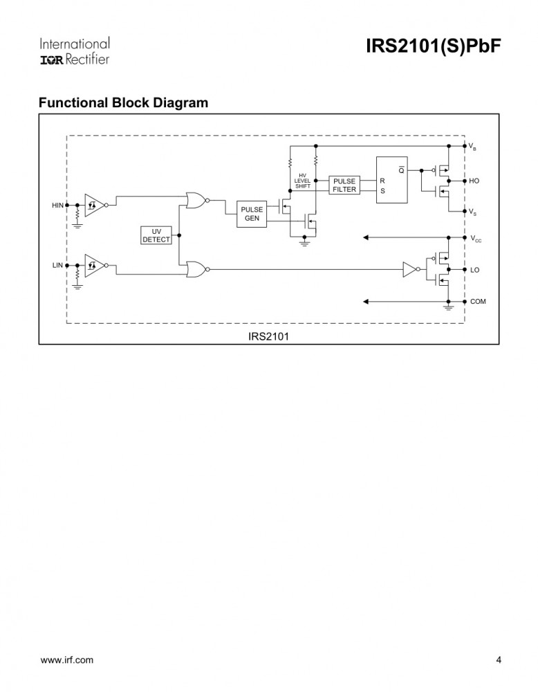 IRS2101STRPBF technical document page 4
