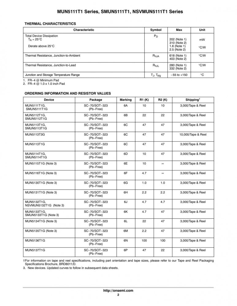 MUN5132T1 datasheet page 2