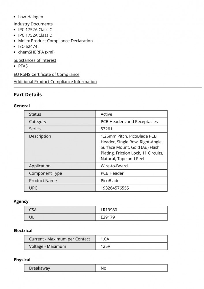 MOLEX 532614011 document image, page 2