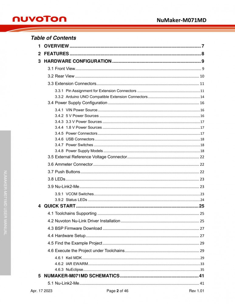 NuMaker-M071MD documentation page 2