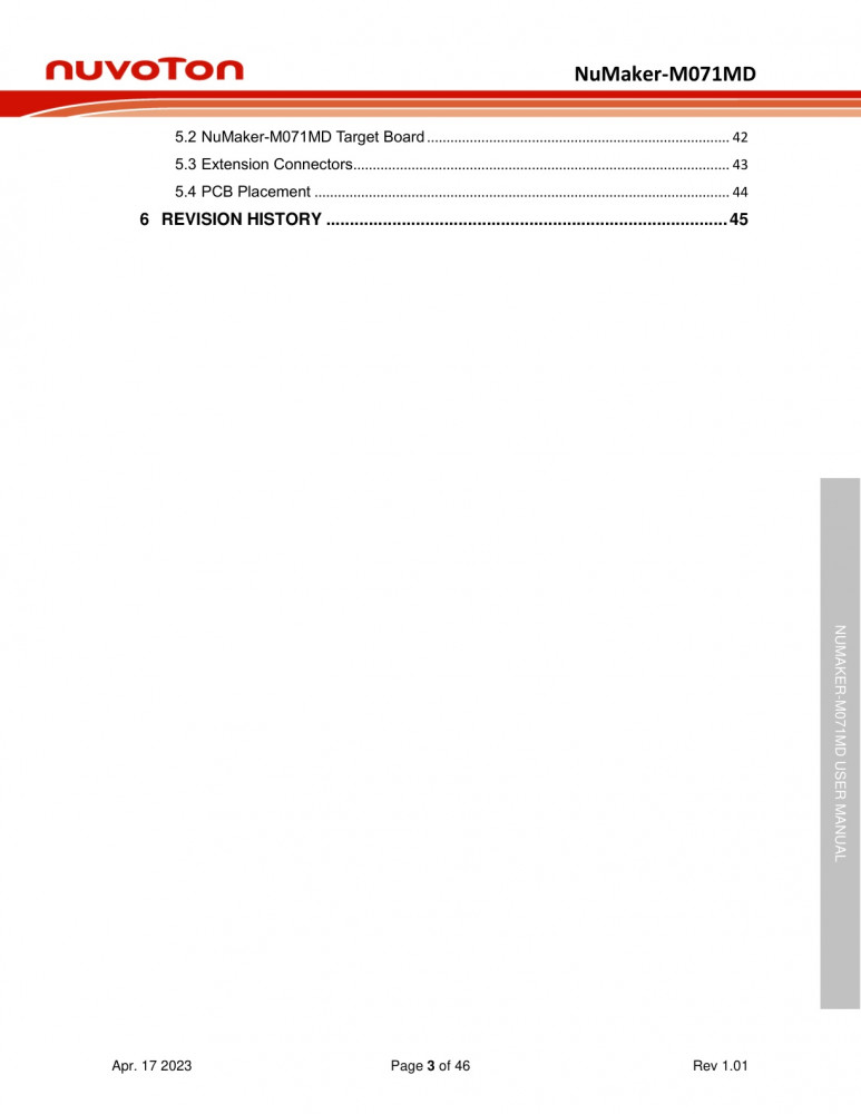 NuMaker-M071MD documentation page 3