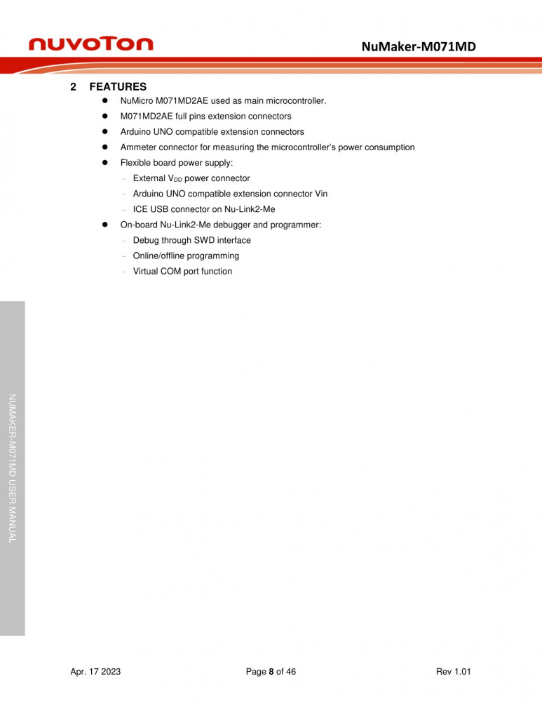 NuMaker-M071MD documentation page 8