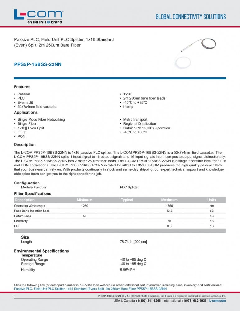 PPS5P-16BSS-22NN product document page 1