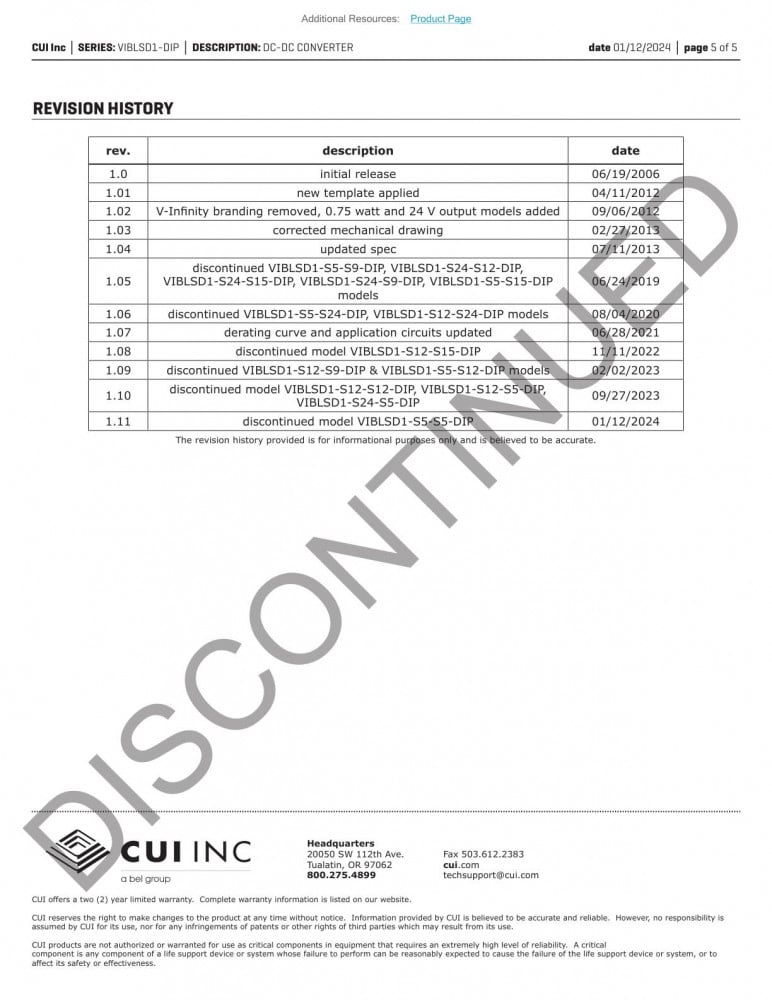 CUI VIBLSD1-DIP datasheet page 5