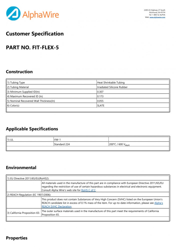 FFLEX5 SL008 technical document page 1