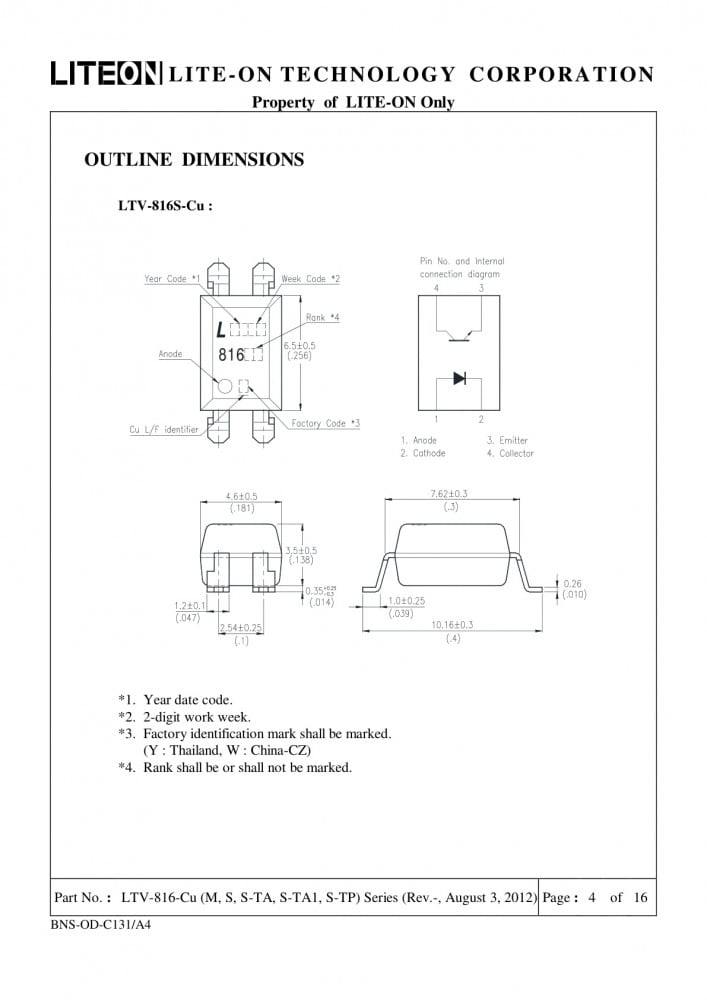 LTV-816-Cu datasheet page 4