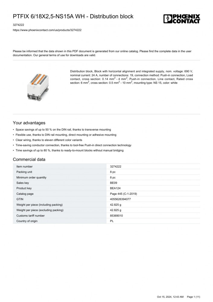 Phoenix Contact 3274222 datasheet page 1
