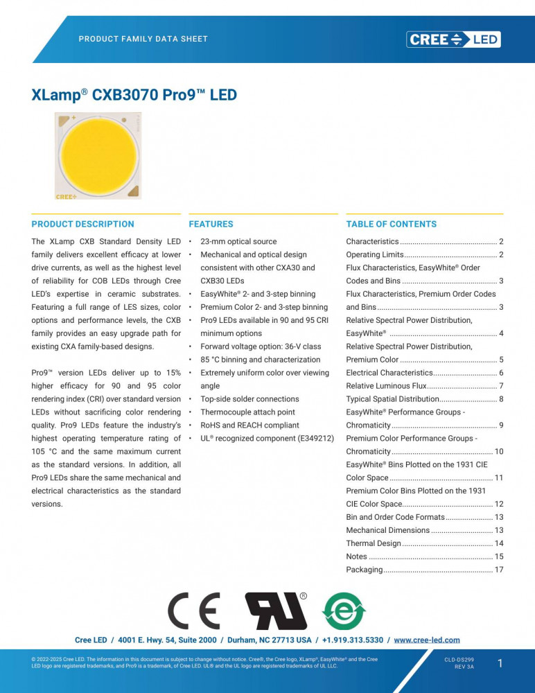 CXB3070 Pro9 datasheet page 1