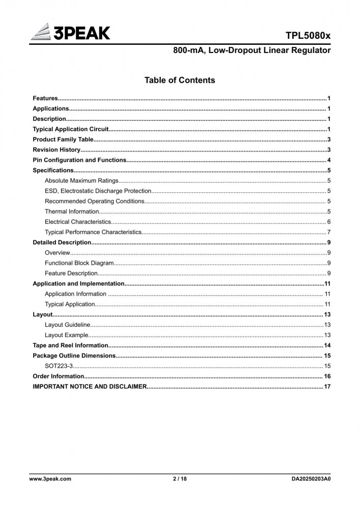 TPL508033-ST4R datasheet page 2
