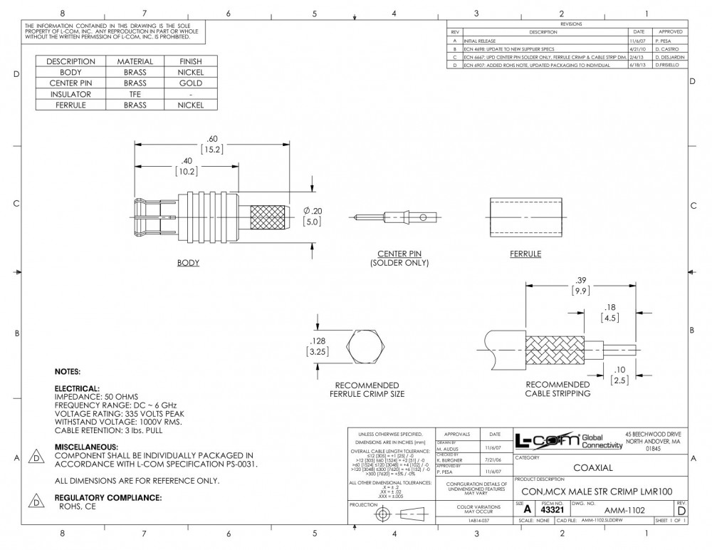 L-com AMM-1102 technical document preview