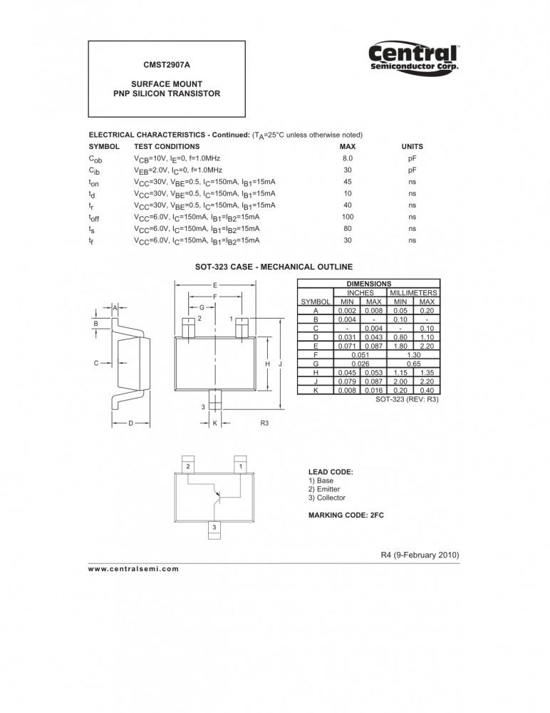 CMST2907A datasheet page 2