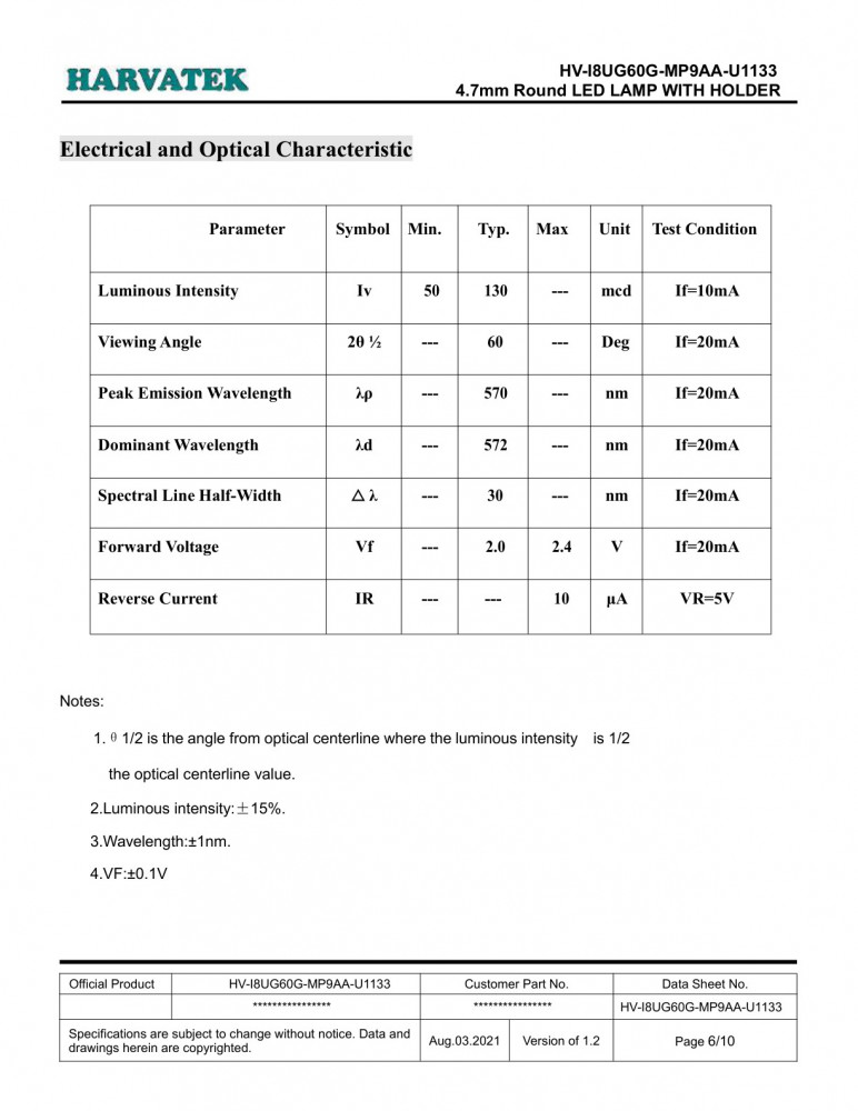 HV-I8UG60G-MP9AA-U1133 datasheet page 6