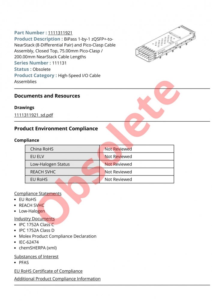 Molex product drawing page 1