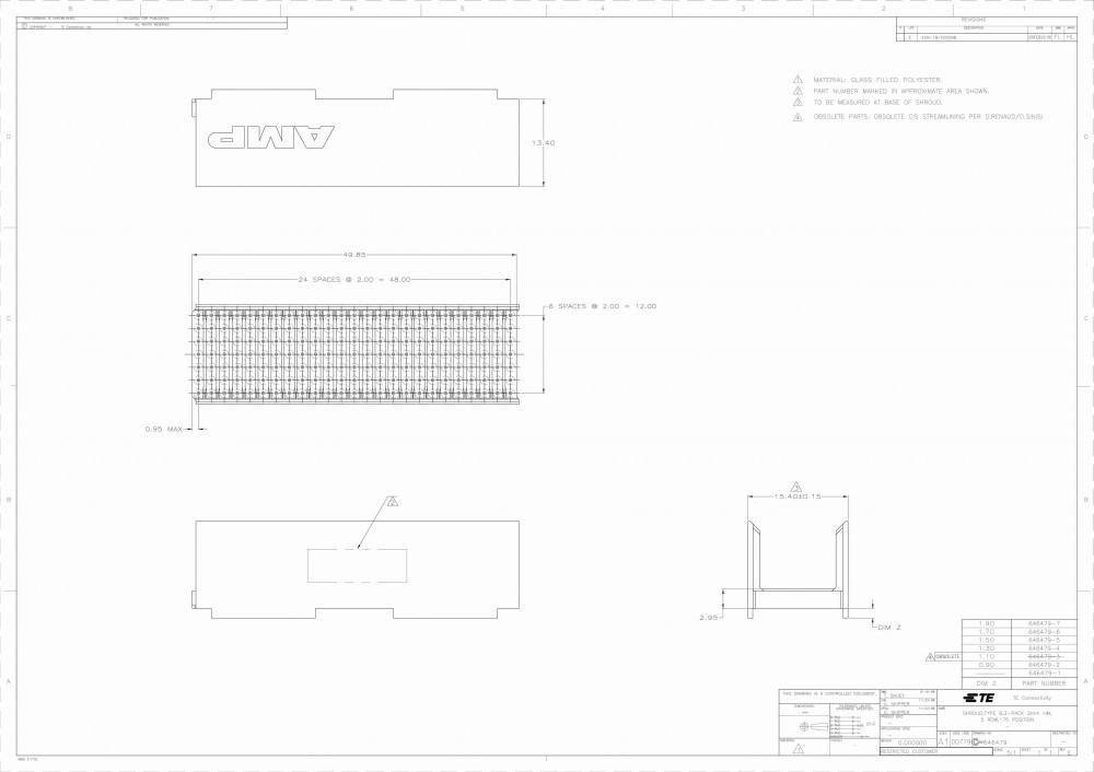 TE Connectivity 646479 controlled drawing