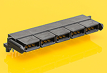 EXTreme LPHPower Receptacle Header, Right-Angle, 8 Power Contacts, Select Gold (Au) Plating, for 2.36mm Thick PC Board, with Guide Posts and Press-fit Plastic Pegs for sale