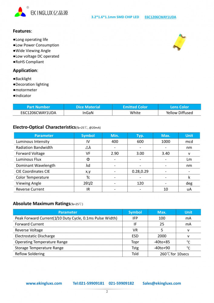 E6C1206CWAY1UDA datasheet page 2