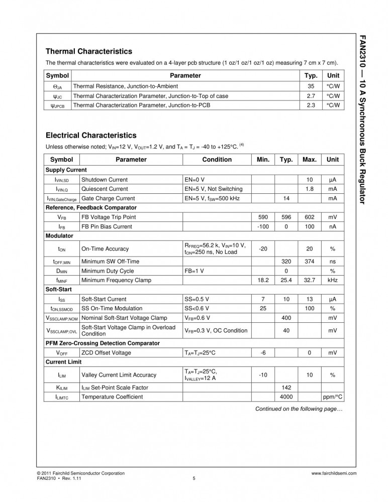FAN2310 datasheet page 6