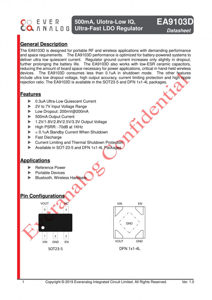 EA9103D datasheet page 1