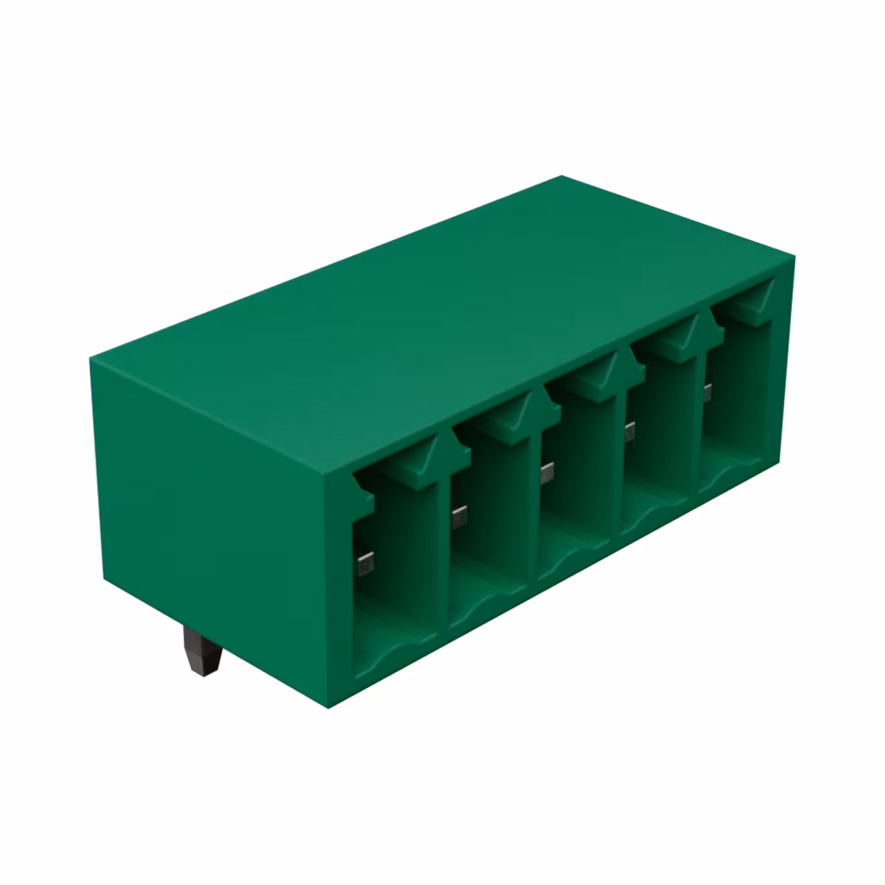 3.50mm Pitch Eurostyle Right-Angle PCB Header, Green Housing, 5 Circuits for sale
