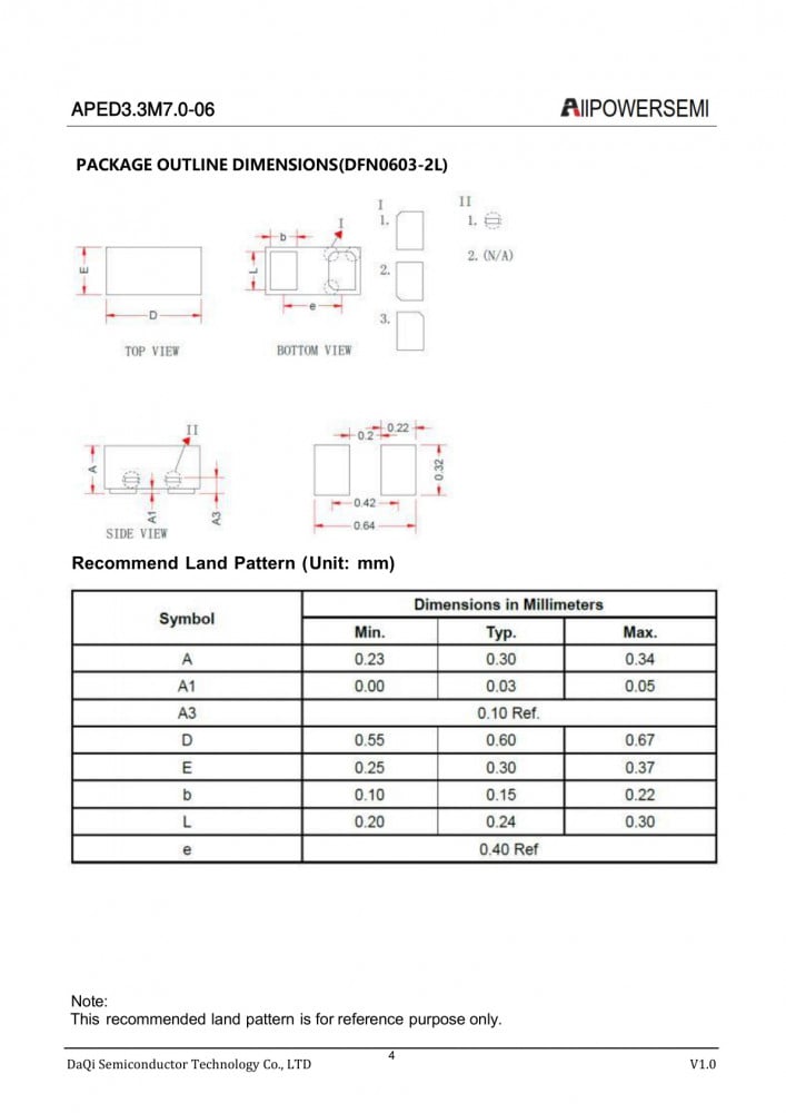 APED3.3M7.0-06 datasheet page 4