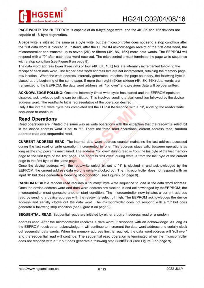 HG24LC08M/TR datasheet page 6