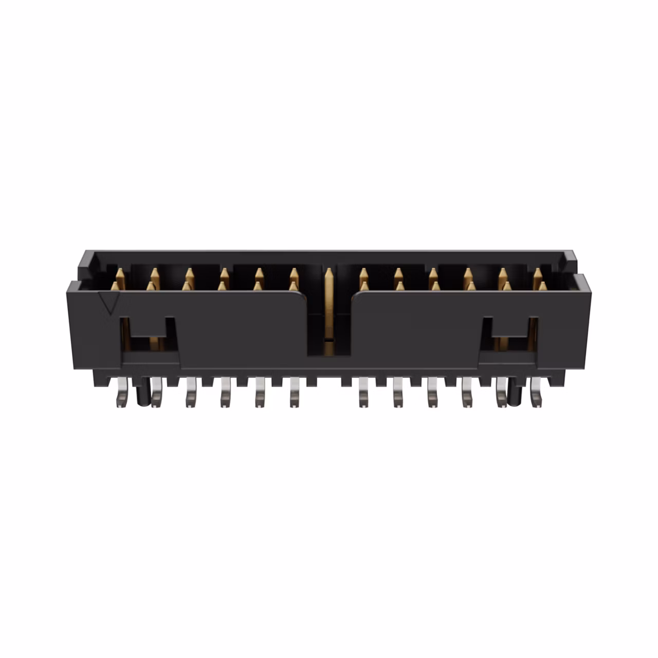 2.00mm Pitch, Milli-Grid PCB Header, Dual Row, Vertical, Surface Mount, Shrouded, 26 Circuits, Circuit 13 Voided, 0.76µm Gold (Au) Plating, Dual Side Slots, Dual Friction Locks, Center Polarization, with Pegs, Tube for sale