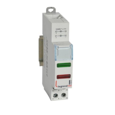 CX³ - LED indicator blue 12/48V~/= - 1 module DIN rail - Non replaceable long-life LED - IP20 distribution board status indication