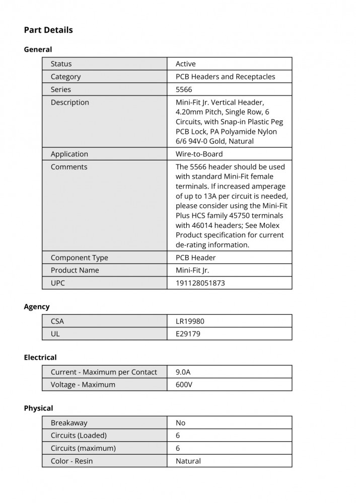 MOLEX 39302062 technical document page 2