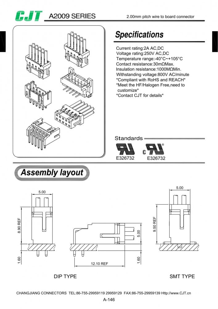 CJT A2009 series technical document page 1