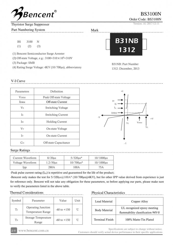 BS3100N datasheet page 2