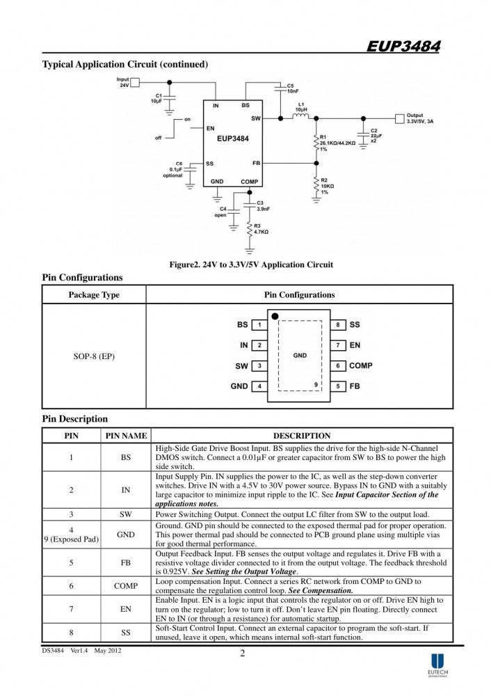 EUP3484DIR1 datasheet page 2