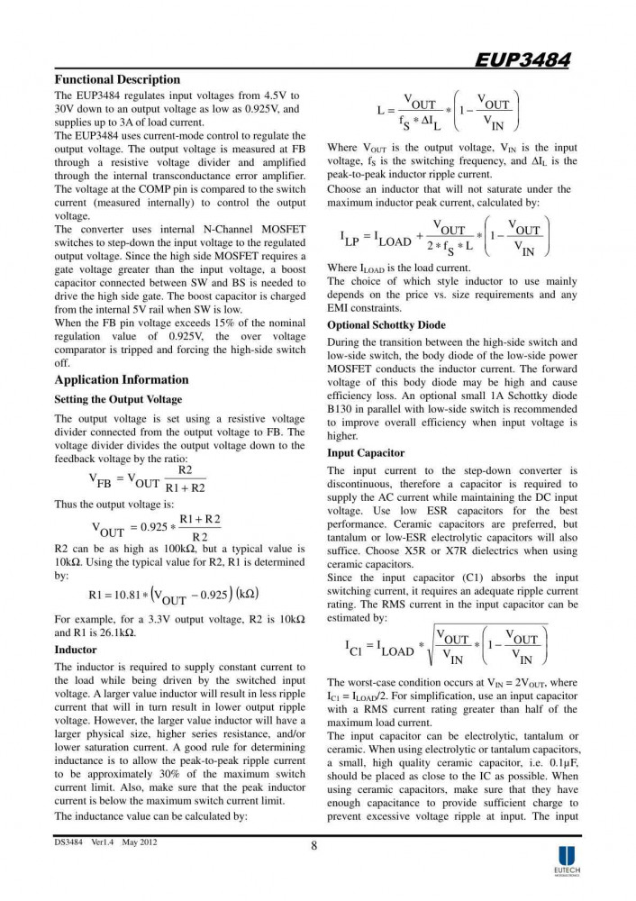EUP3484DIR1 datasheet page 8