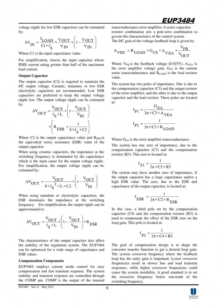 EUP3484DIR1 datasheet page 9