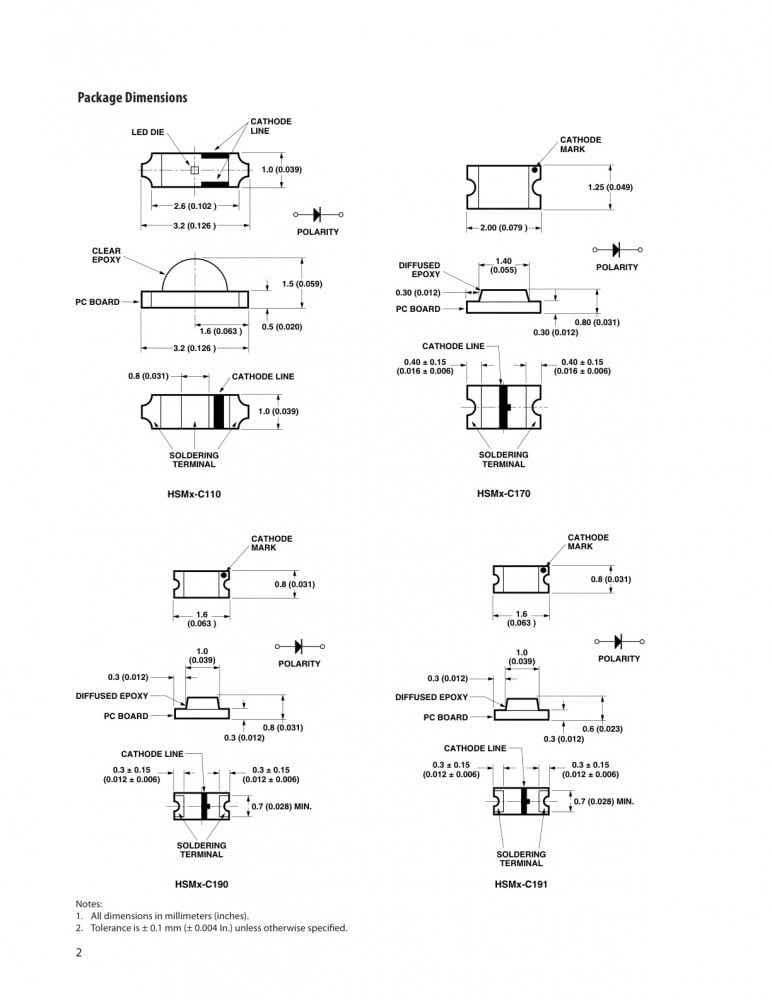 HSME-C191 datasheet page 2