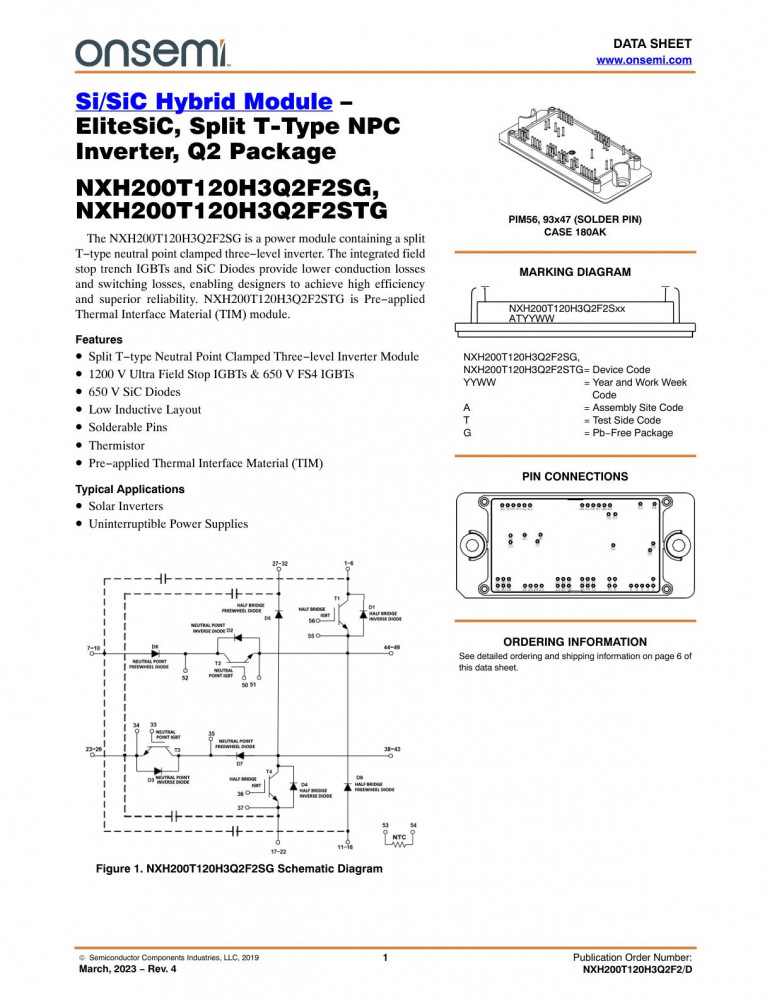 NXH200T120H3Q2 datasheet page 1