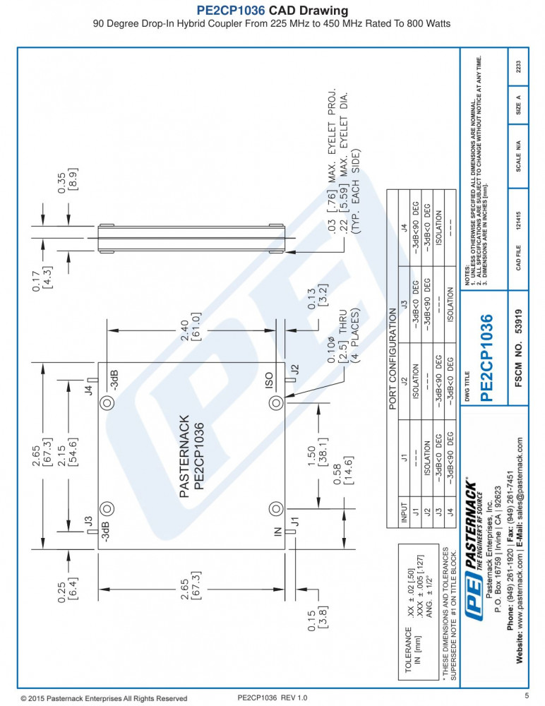 PE2CP1036 datasheet page 5