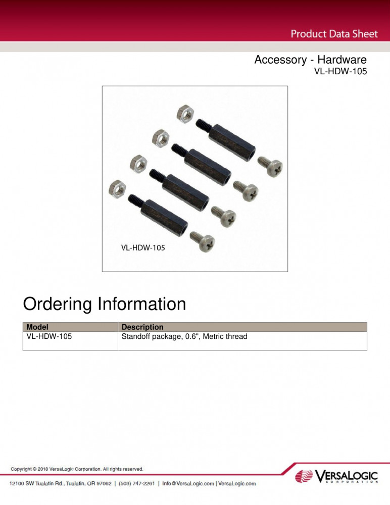 VL-HDW-105 product document image