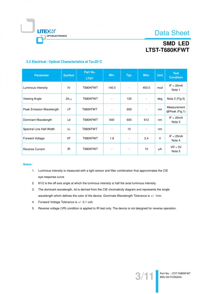 LTST-T680KFWT datasheet page 4