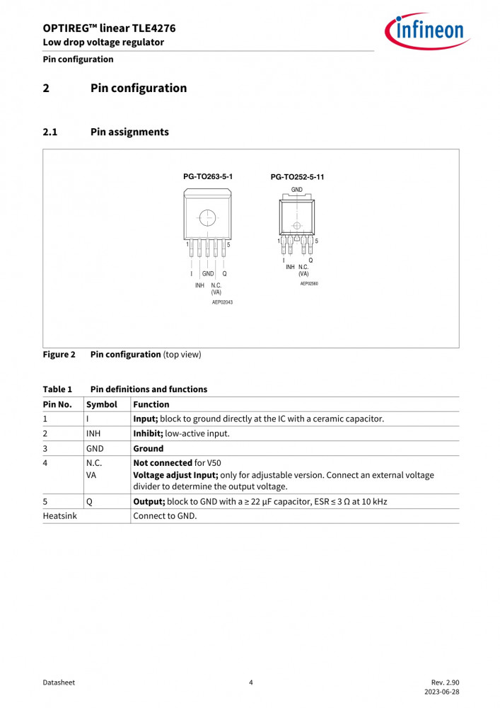 TLE4276 technical document page 4