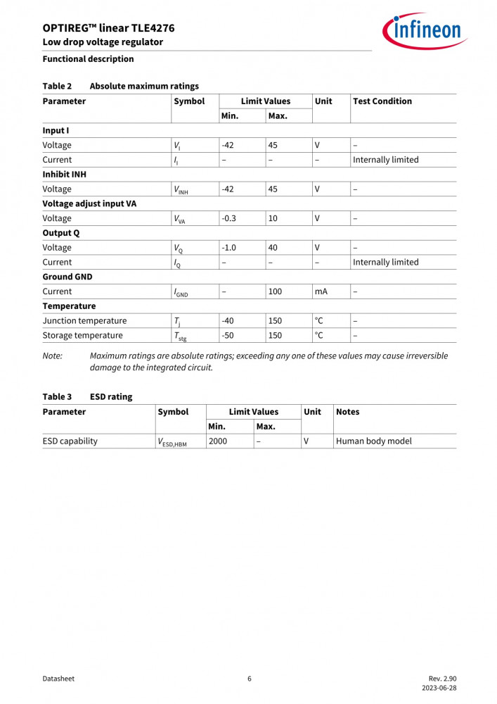 TLE4276 technical document page 6