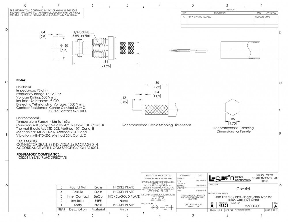 L-com V7C00008 technical document page