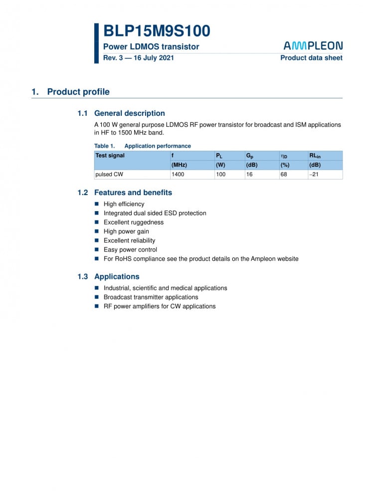 BLP15M9S100XY datasheet page 1
