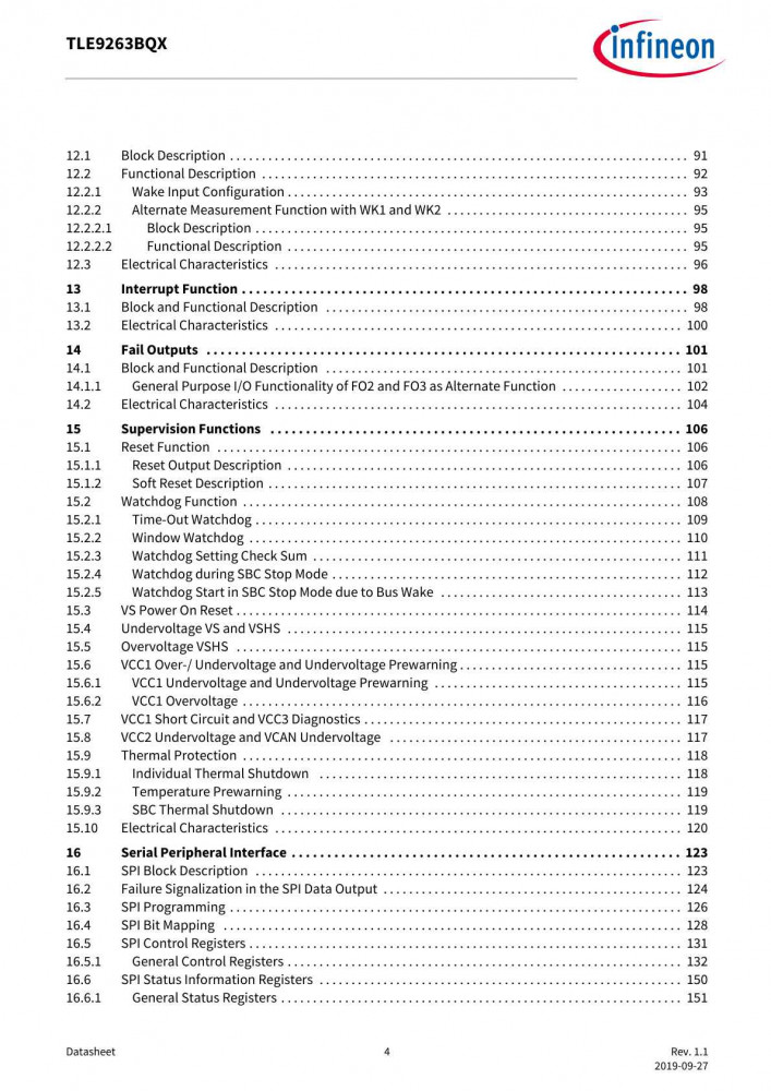 TLE9263BQXXUMA1 datasheet page 4