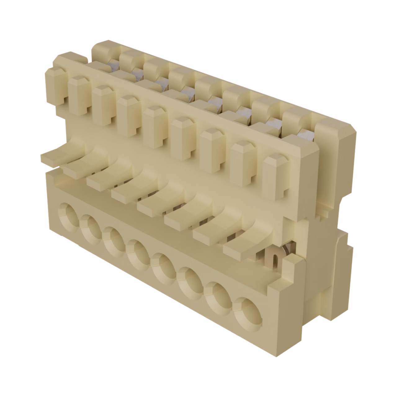 Appli-Mate RAST 2.5 IDT Connector, 2.50mm Pitch, Direct/Indirect, Female, Beaded Terminal, 8 Circuits, All Position Keys, Open Endwalls for sale