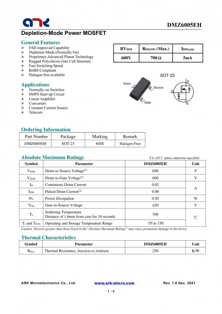 DMZ6005EH datasheet page 1